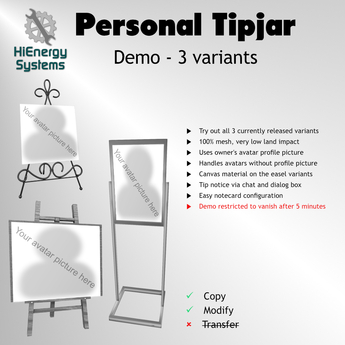 Second Life Marketplace - Personal Tipjar DEMO